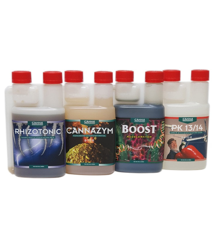 Canna Additives 250ml Pack, Rhizotonic, Cannazym, Pk 13-14, Canna Boos